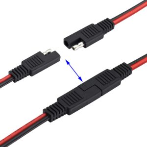 zdyCGTime SAE Plug to DC 5.5 x 2.1mm (Female and Male) Adapter Cable with SAE Polarity Reverse Adapter for Solar Panel Charger and Automotive RV Battery 14AWG (2ft/60cm)(1pair)