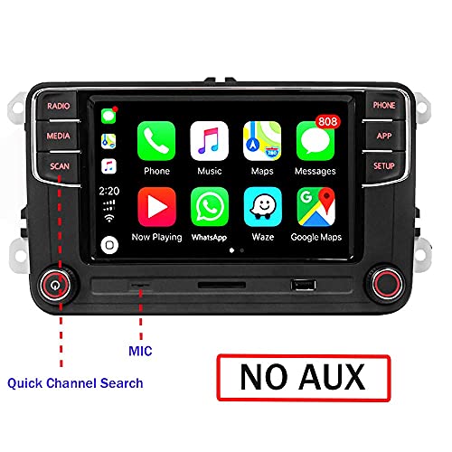 SCUMAXCON 6.5" Car Stereo RCD360 PROII RCD330 Carplay Android Auto Bluetooth USB SD RVC FM for VW Golf MK5 MK6 Passat Caddy Jetta Polo CC EOS (Backup Camera Actived)