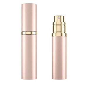 refillable perfume bottle atomizer for travel,portable easy refillable perfume spray pump empty bottle for men and women with 5ml mini pocket size (rose gold)