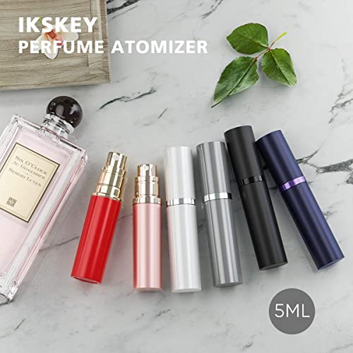 Refillable Perfume Bottle Atomizer for Travel,Portable Easy Refillable Perfume Spray Pump Empty Bottle for men and women with 5ml Mini Pocket Size (Rose Gold)