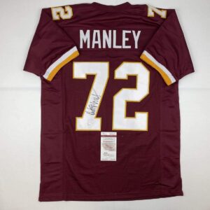 autographed/signed dexter manley washington burgundy football jersey jsa coa