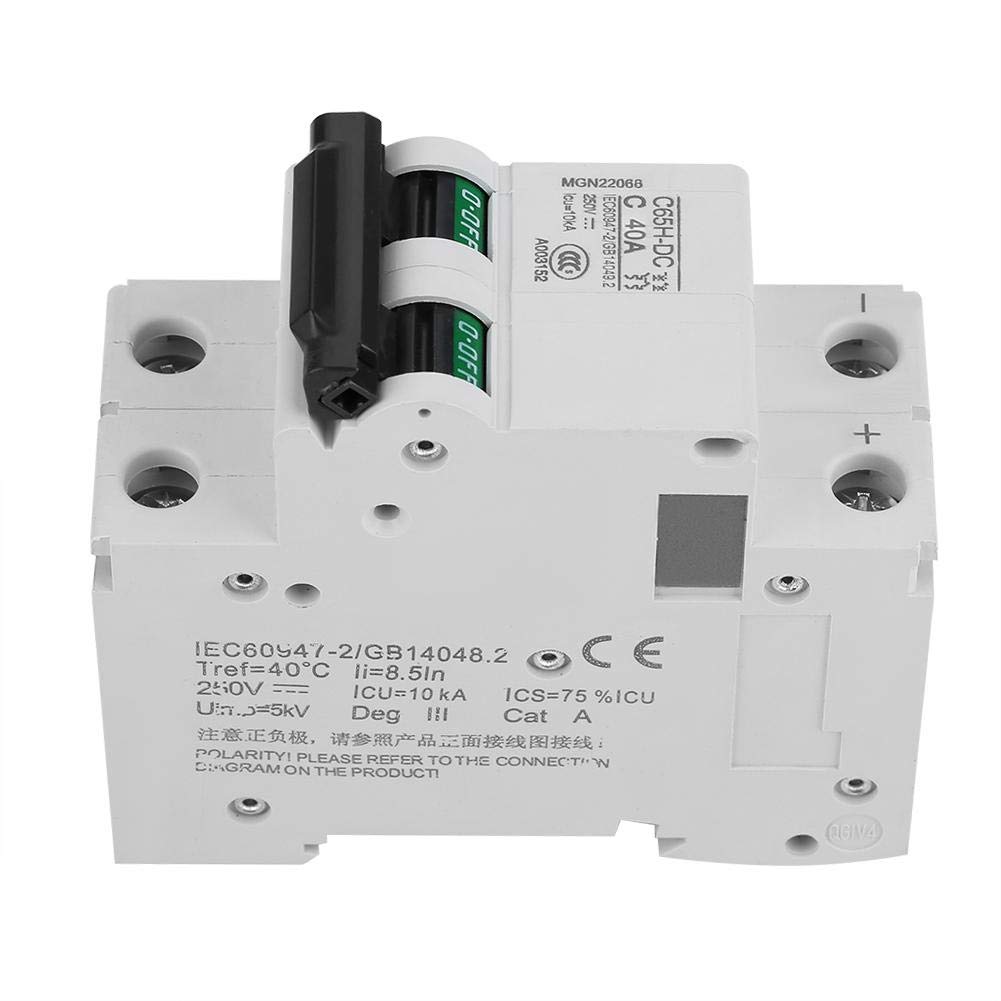 Circuit BreakerDC 250V Circuit Breakers Miniature Circuit Breakers Double Pole Circuit BreakerMiniature Air Switch for Solar Panel Grid SystemWind and Solar Hybrid System[40A]