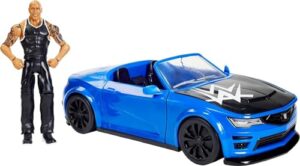 mattel wwe slam mobile wrekkin vehicle breakaway car with mattel wwe the rock, for 6-inch action figure