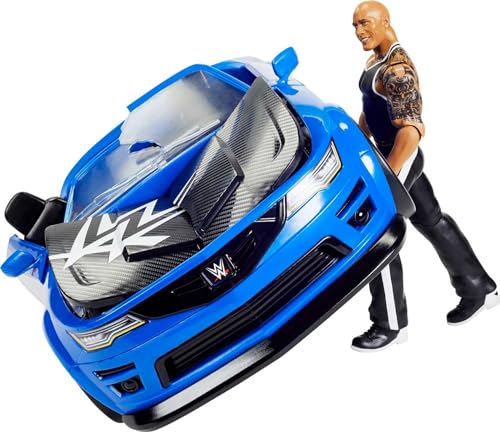 Mattel WWE Slam Mobile Wrekkin Vehicle Breakaway Car with Mattel WWE The Rock, for 6-Inch Action Figure