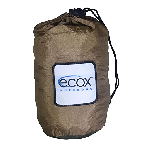 ecox Outdoors Parachute Hammock Single with 2 Tree Straps, Portable Lightweight Nylon Comfortable for Backpacking, Camping, Travel, Beach, Backyard, Patio, Hiking