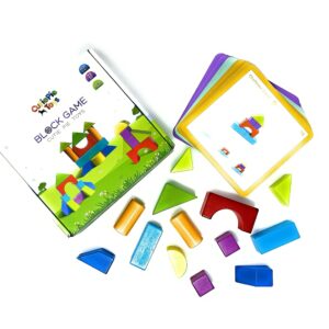 Cutie Pie Toys Blocks Stacking Game, 3D Puzzle and Problem Solving, 20 Pattern Activity Cards, 13 Shapes, for Toddlers & Preschoolers, Ages 1+