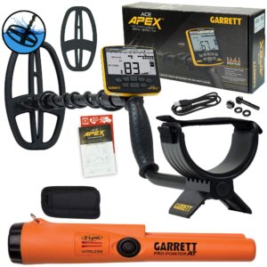 garrett ace apex metal detector with 6 x 11 dd viper search coil and garrett pro-pointer at with z-lynk