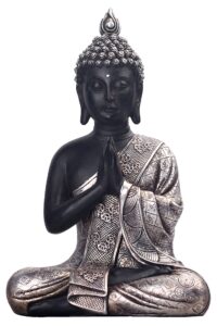 jorae seated buddha statue buddhism thai meditating home and garden decorative sculpture praying collectibles figurines, 9.5 inches, polyresin