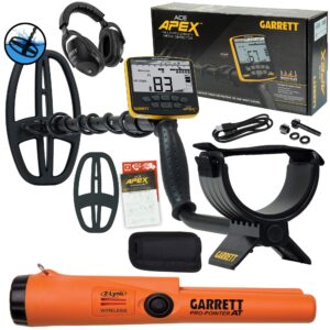 garrett ace apex detector with 6 x 11 dd viper search coil, z-lynk headphone package & pro-pointer at z-lynk