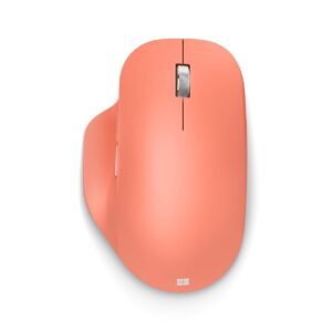 Microsoft Bluetooth Ergonomic Mouse - Peach - with comfortable Ergonomic design, thumb rest, up to 15months battery life. Works with Bluetooth enabled PCs/Laptops Windows/Mac/Chrome computers