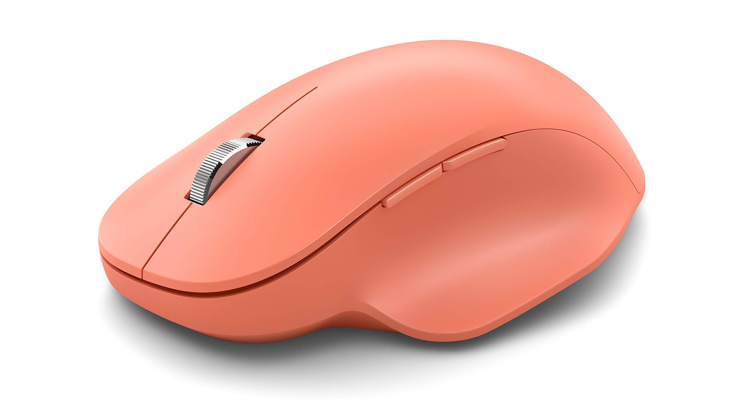 Microsoft Bluetooth Ergonomic Mouse - Peach - with comfortable Ergonomic design, thumb rest, up to 15months battery life. Works with Bluetooth enabled PCs/Laptops Windows/Mac/Chrome computers