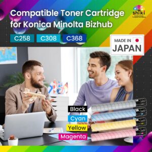 Shiki Compatible Toner Cartridge Replacement for Konica Minolta bizhub (Full Color) C258 C308 C368 TN324K A8DA130 (Black, 28000 Pages)