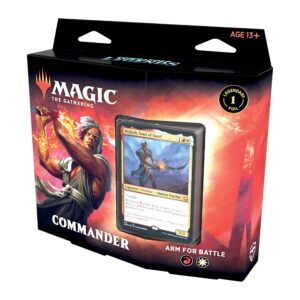 magic: the gathering commander legends – arm for battle | 100 card ready-to-play deck | 1 foil commander | red-white, c78590000