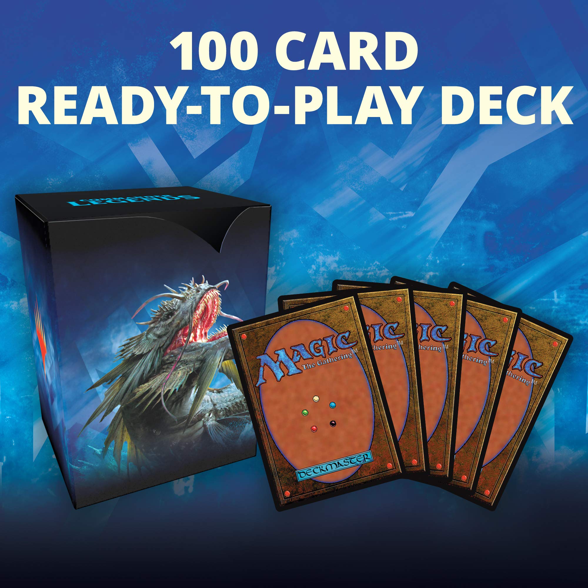 Magic: The Gathering Commander Legends – Reap the Tides | 100 Card Ready-to-Play Deck | 1 Foil Commander | Blue-Green