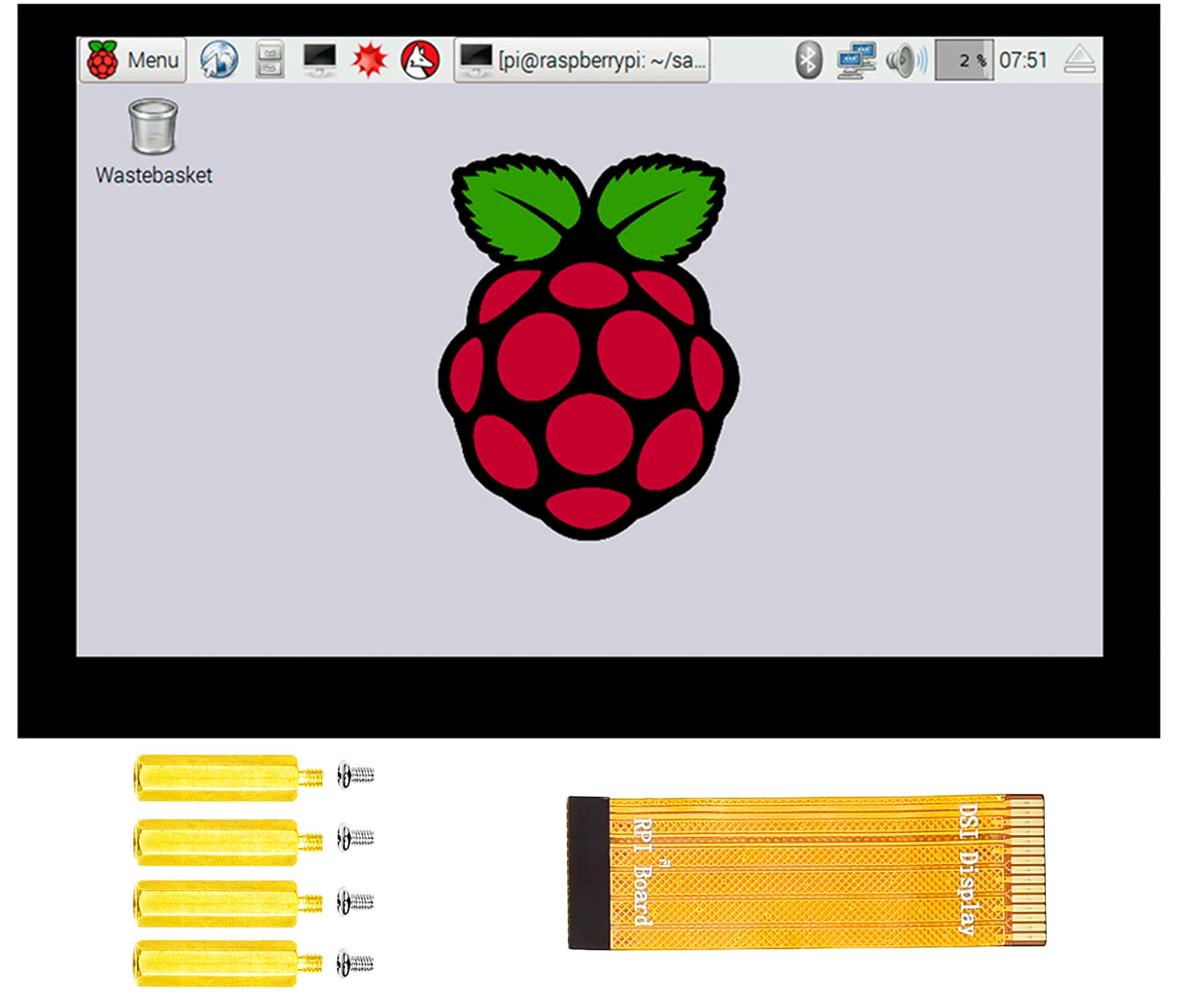 waveshare Compatible with Raspberry Pi Touchscreen 5inch DSI LCD Touch Screen 800×480 Resolution TFT LCD Display Monitor for Raspberry Pi Model 4B/3B+/3A+/3B/2B/B+/A+,CM3/3+