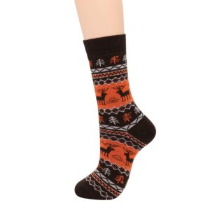 Mens Warm Socks Soft Wool Cozy Christmas Socks for Fall Winter Cute Animal Cashmere Athletic Crew Socks for Men B (5/Christmas Deer)