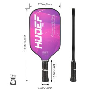 HUDEF HB 2.0 Purple+ Blue Pickleball Paddles, Lightweight Graphite Carbon Fiber Face Racquet Rackets Elongated Racket,Honeycomb Core,Cushion Comfort Grip USAPA Approved