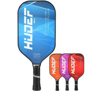 HUDEF HB 2.0 Purple+ Blue Pickleball Paddles, Lightweight Graphite Carbon Fiber Face Racquet Rackets Elongated Racket,Honeycomb Core,Cushion Comfort Grip USAPA Approved