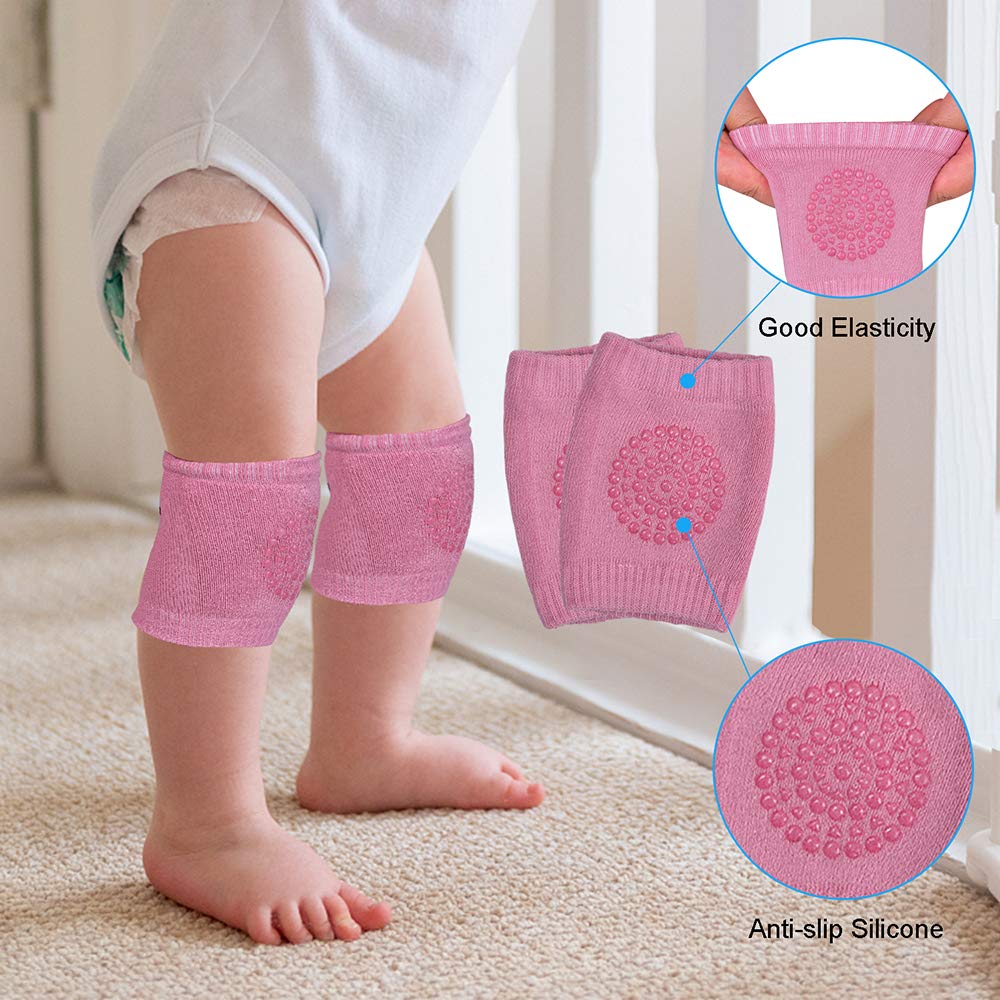 TORASO Baby Helmet & Baby Knee Pads for Crawling,Infant Helmet & Walking Baby Helmet，for Age 6-36 Months,Pink Candy(B)