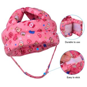 TORASO Baby Helmet & Baby Knee Pads for Crawling,Infant Helmet & Walking Baby Helmet，for Age 6-36 Months, Pink Candy(A)