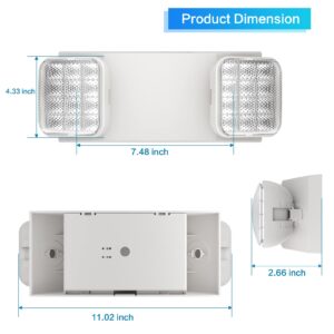 SPECTSUN 8 Pack LED Exit Emergency Light Combo with Battery Backup-US Standard Commercial Corded Emergency Exit Sign Lights for Home Power Failure,UL 924 Certified,Exit Signs Emergency Light Combo