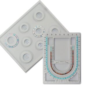 Chistepper 2 Pieces Beading Boards Bead Design Trays Necklace Bracelet Beading Jewelry Design Mats for DIY Jewelry Making