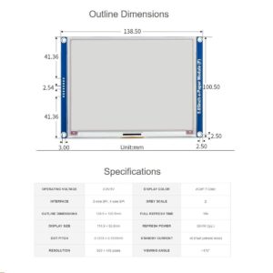 waveshare 5.65inch E-Ink Display HAT ACeP 7-Color E-Paper Module 600×448 Pixels eink Display epaper HAT Compatible with Raspberry Pi 4B/3B+/3B/2B/Zero/Zero W/WH,Jetson Nano,Arduino,Nucleo