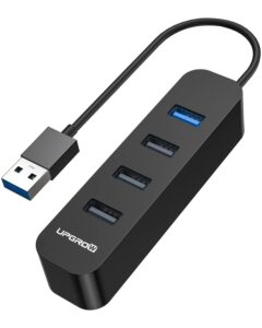 upgrow usb 3.0 hub 4-port usb hub with 5 gbps usb splitter for laptop macbook mac pro mac mini imac surface pro xps pc flash drive mobile hdd-black