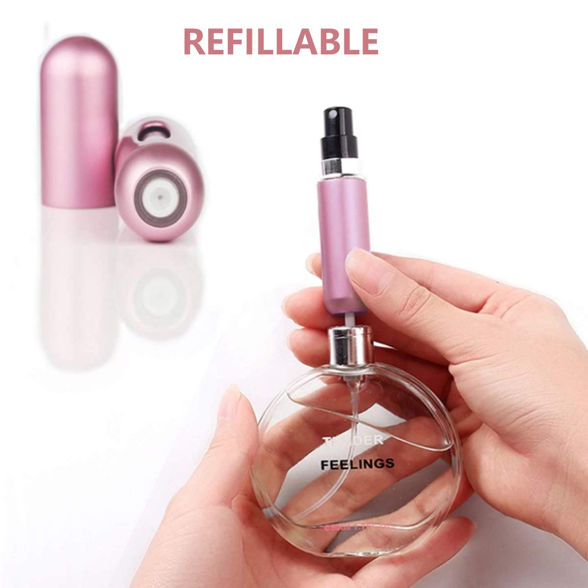 DFsucces Portable Mini Refillable Perfume Empty Spray Bottle,Scent Pump Case，Refillable Perfume Spray,Multicolor Atomizer Perfume Bottle,for Traveling and Outgoing （3 Pcs Pack of 5ml）