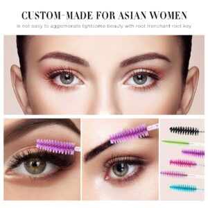 Elisel 300 PCS Disposable Mascara Brushes Crystal Eyelash Brushes Mascara Wands Applicator Eyelash Extensions Makeup Tools Eyebrow Brush (Crystal multicolor)