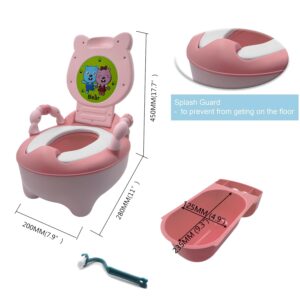 HTTMT- Baby Kids Pink Bear Portable Potty Training Toilet Seat With Pad Toddler Lovely Toilet Comfortable Soft Seat Stool Chair [P/N: ET-BABY003-PINK]