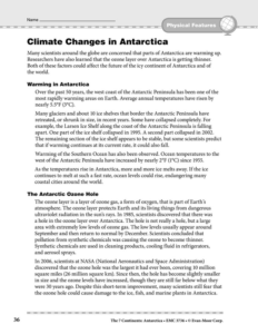 antarctica physical features climate changes