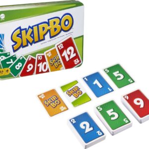 Mattel Games Skip-Bo Card Game for Kids, Adults & Family Night, Travel Game in Collectible Storage Tin for 2-6 Players (Amazon Exclusive)