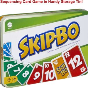 Mattel Games Skip-Bo Card Game for Kids, Adults & Family Night, Travel Game in Collectible Storage Tin for 2-6 Players (Amazon Exclusive)