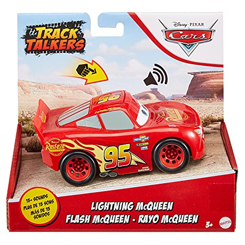 Disney Cars Toys Track Talkers Lightning McQueen, 5.5-in, Authentic Favorite Movie Character Talking & Sound Effects Vehicles, Fun Gift for Kids Aged 3 Years and Older