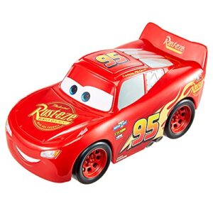 disney cars toys track talkers lightning mcqueen, 5.5-in, authentic favorite movie character talking & sound effects vehicles, fun gift for kids aged 3 years and older