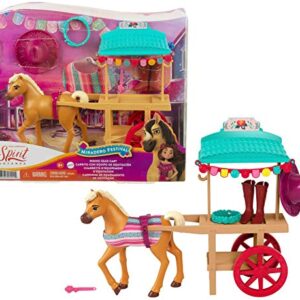 Mattel Spirit Untamed Miradero Riding Gear Cart with Rolling Wheels, Canopy, 5-in Pony & Related Accessories, Great Gift for Ages 3 & Up