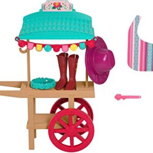 Mattel Spirit Untamed Miradero Riding Gear Cart with Rolling Wheels, Canopy, 5-in Pony & Related Accessories, Great Gift for Ages 3 & Up