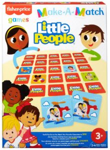 mattel games fisher-price make-a-match card game with little people theme, 56 cards for 2 to 4 players, gift for kids ages 3 years & older