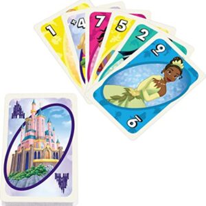 Mattel Games UNO Disney Princesses Card Game for Kids & Family, Themed Deck & Special Rule, 2-10 Players