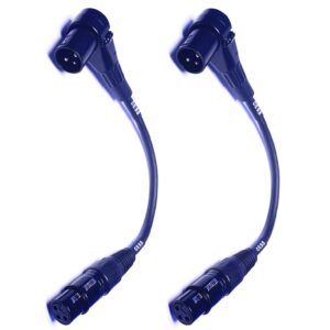 CESS-043 XLR Right-Angle Male to Straight Female Microphone Extension Cable, 2 Pack