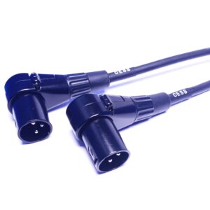 CESS-043 XLR Right-Angle Male to Straight Female Microphone Extension Cable, 2 Pack