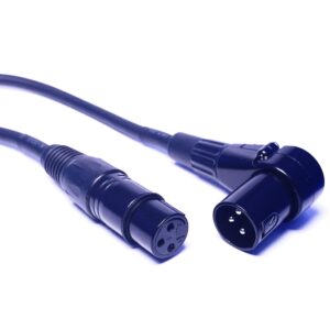 CESS-043 XLR Right-Angle Male to Straight Female Microphone Extension Cable, 2 Pack