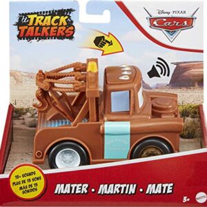 Disney Cars Toys Track Talkers Mater, 5.5-in, Authentic Favorite Tow Truck Movie Character Sound Effects Vehicle, Fun Gift for Kids Aged 3 Years and Older