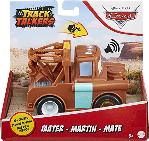 Disney Cars Toys Track Talkers Mater, 5.5-in, Authentic Favorite Tow Truck Movie Character Sound Effects Vehicle, Fun Gift for Kids Aged 3 Years and Older