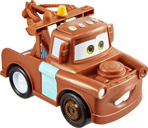 disney cars toys track talkers mater, 5.5-in, authentic favorite tow truck movie character sound effects vehicle, fun gift for kids aged 3 years and older