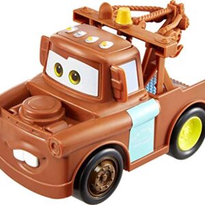 Disney Cars Toys Track Talkers Mater, 5.5-in, Authentic Favorite Tow Truck Movie Character Sound Effects Vehicle, Fun Gift for Kids Aged 3 Years and Older