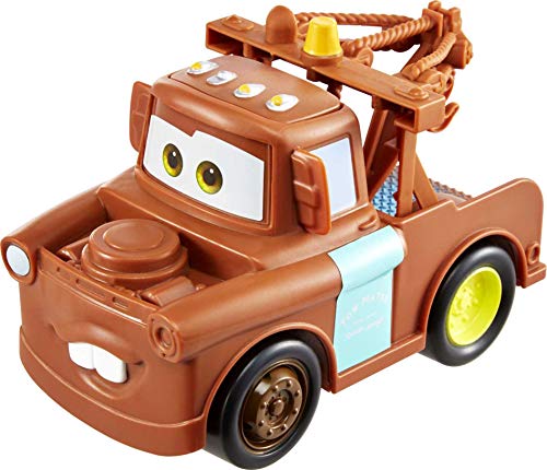 Disney Cars Toys Track Talkers Mater, 5.5-in, Authentic Favorite Tow Truck Movie Character Sound Effects Vehicle, Fun Gift for Kids Aged 3 Years and Older