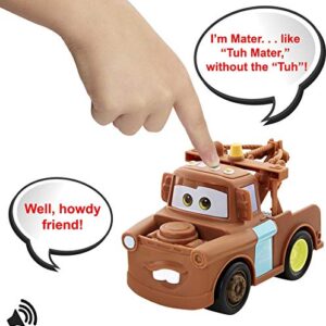 Disney Cars Toys Track Talkers Mater, 5.5-in, Authentic Favorite Tow Truck Movie Character Sound Effects Vehicle, Fun Gift for Kids Aged 3 Years and Older