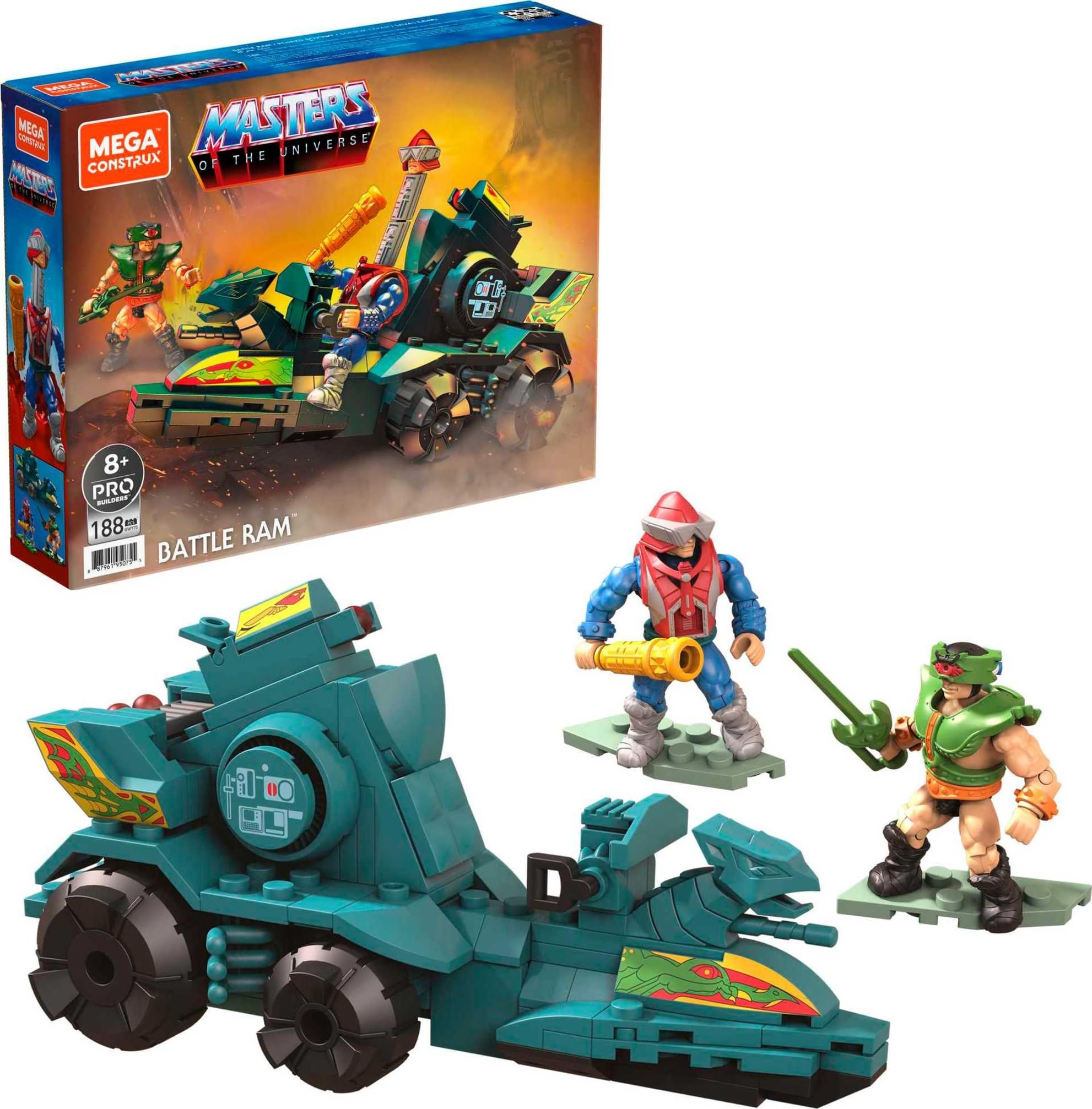 MEGA Masters of the Universe Battle Ram and Sky Sled Attack Vehicle Construction Set, Building Toys for Boys